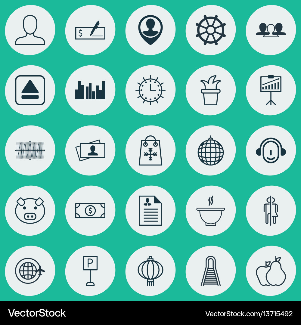 Set 25 universal editable icons can be used Vector Image