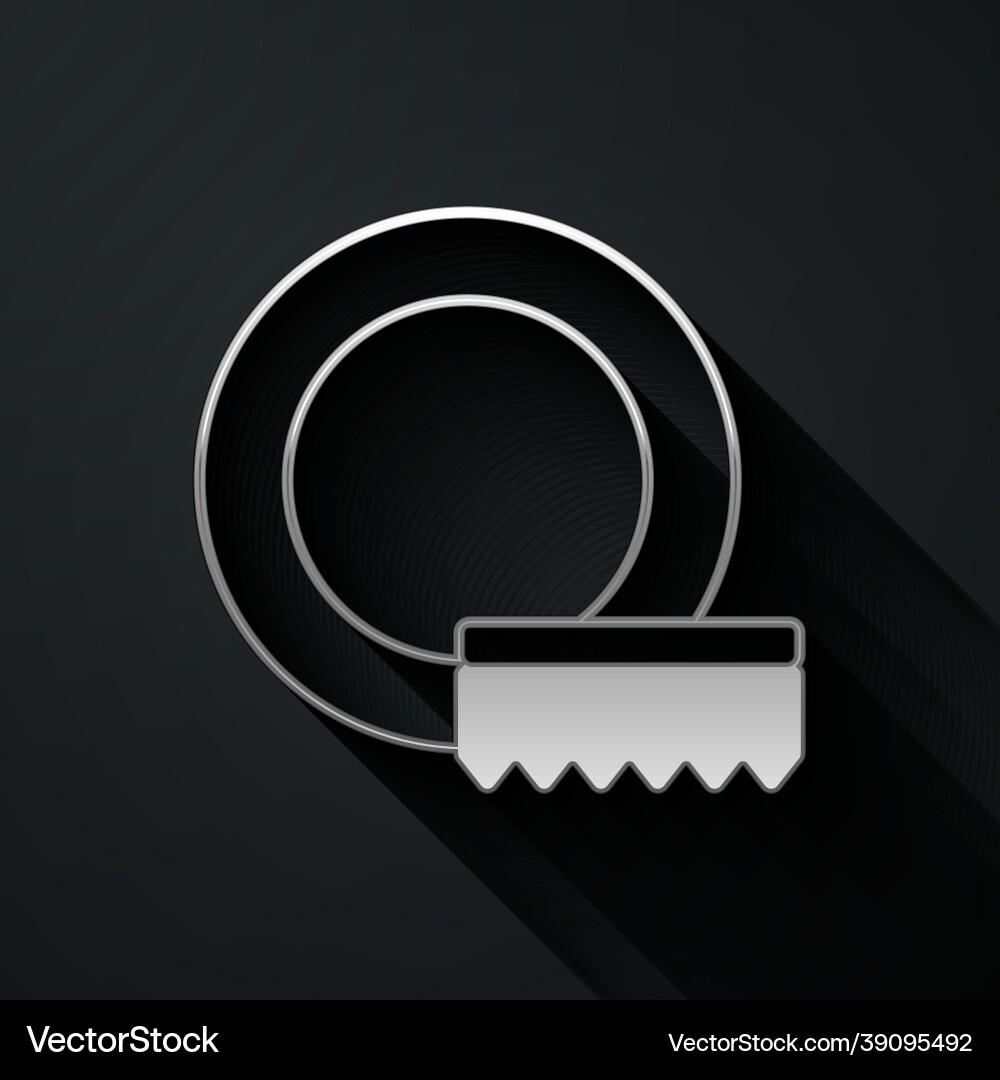 Silver washing dishes icon isolated on black Vector Image