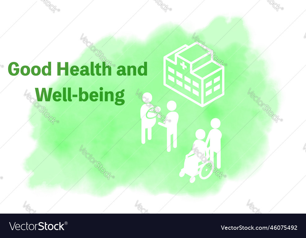 Watercolor Style Sdgs Goal 3 Good Health Vector Image