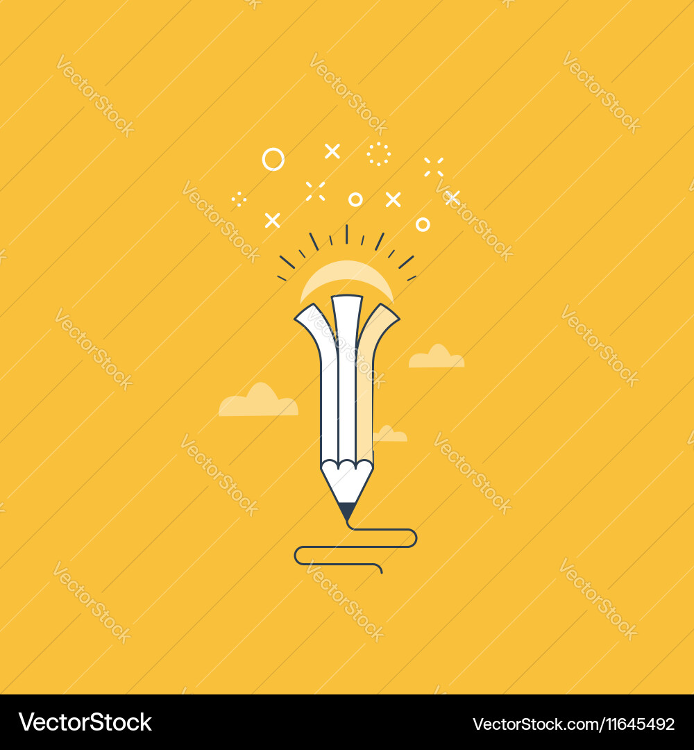 Writing skills creative ideas for story Royalty Free Vector