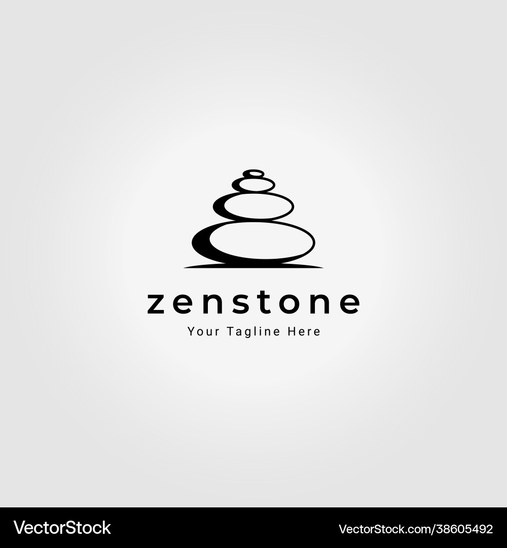 Zen stone logo vintage design Royalty Free Vector Image