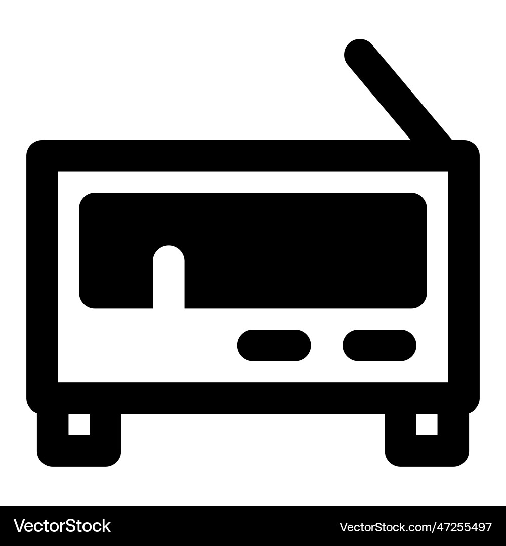 Am and fm receiver with antenna Royalty Free Vector Image