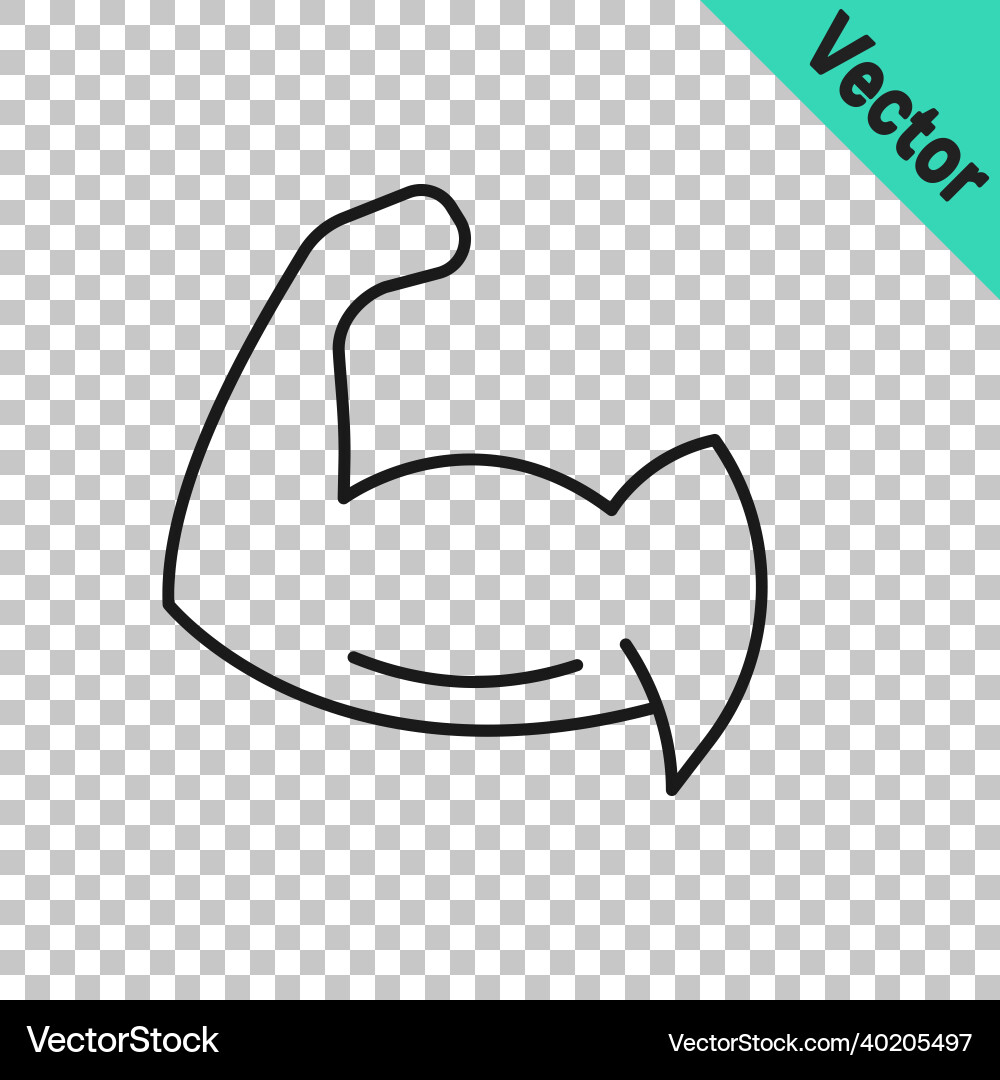 Black line bodybuilder showing his muscles icon Vector Image