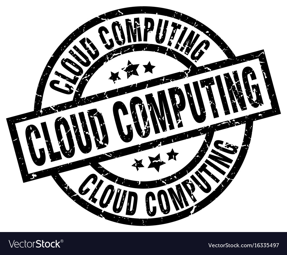 Cloud computing round grunge black stamp Vector Image