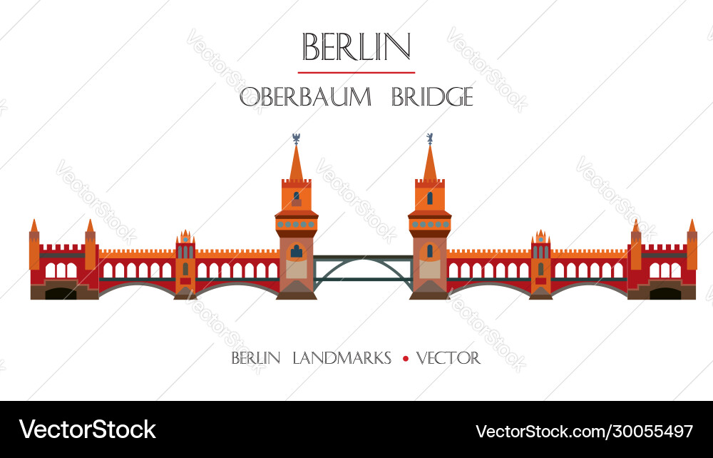 Colorful oberbaum bridge Royalty Free Vector Image