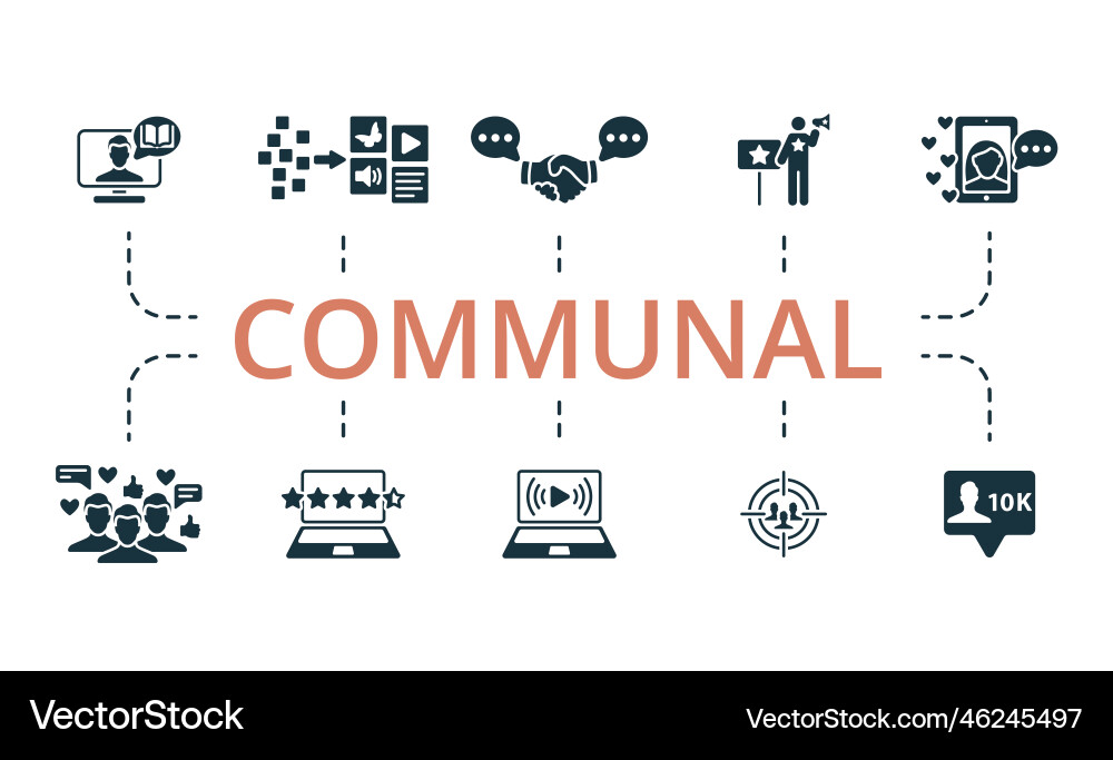 Communal set creative icons story telling content Vector Image
