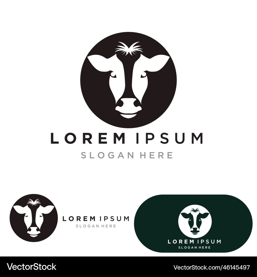 Cow head symbols and logo template Royalty Free Vector Image