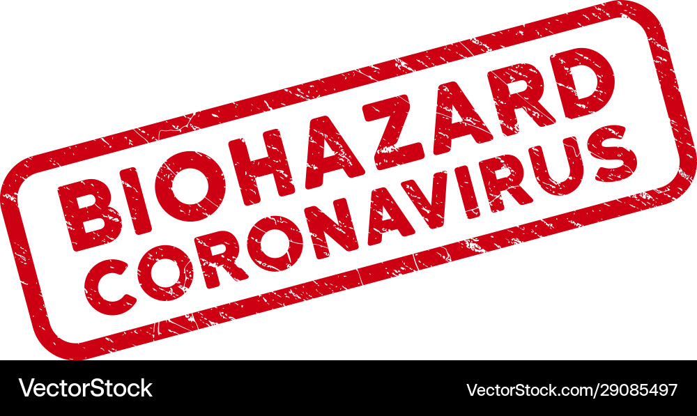 Distress biohazard coronavirus watermark with Vector Image