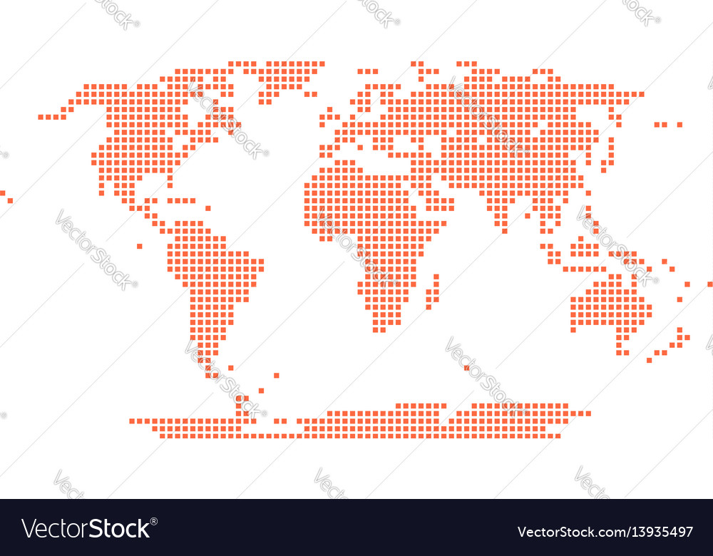 Dotted world map square point Royalty Free Vector Image