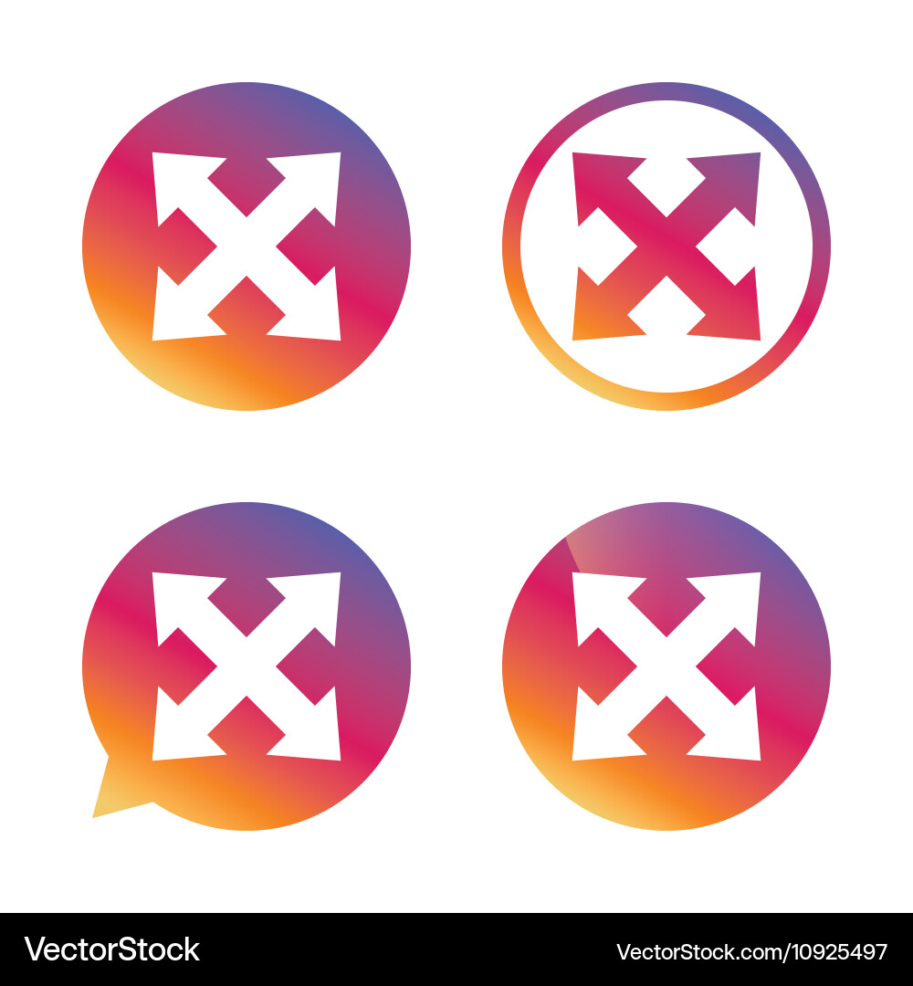 Fullscreen sign icon arrows symbol Royalty Free Vector Image