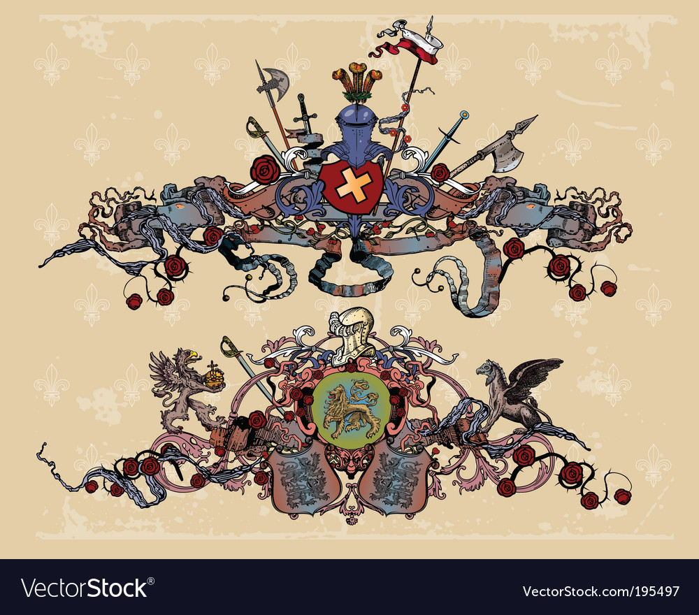 Heraldic elements Royalty Free Vector Image - VectorStock Heraldic elements Royalty Free Vector Image - VectorStock
