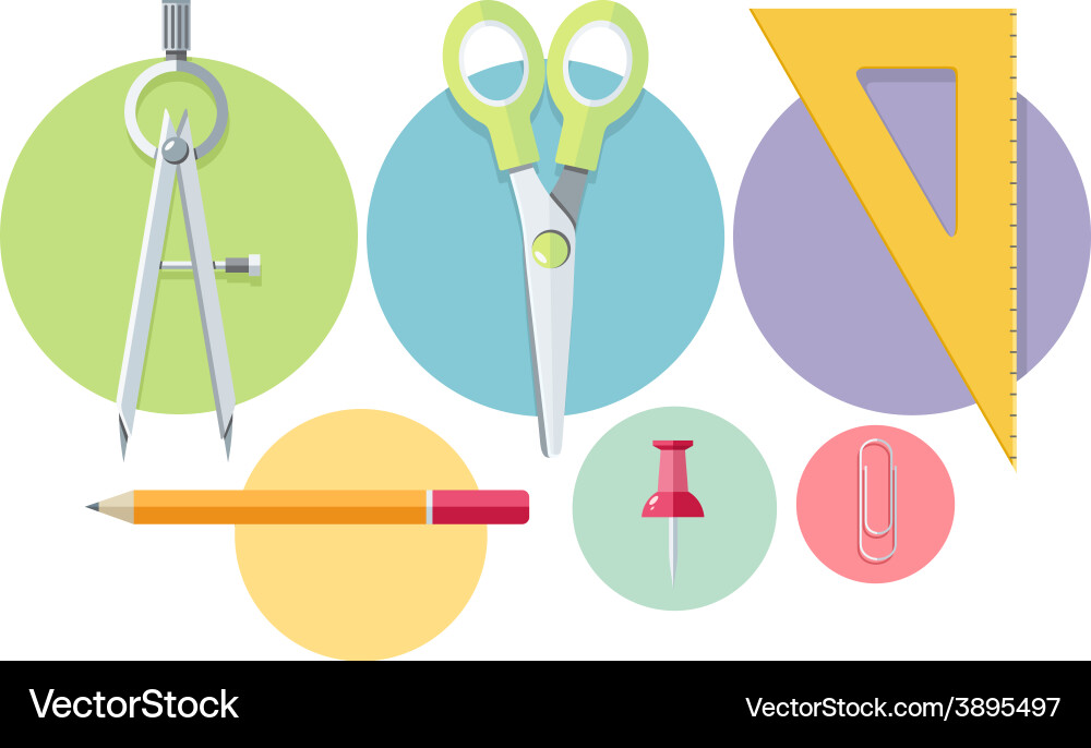 Icons of office tools Royalty Free Vector Image