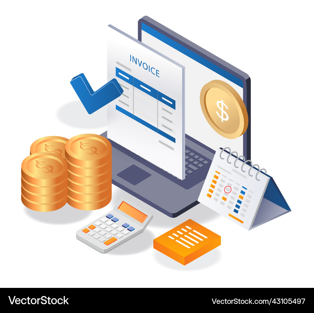Invoice details report every month Royalty Free Vector Image