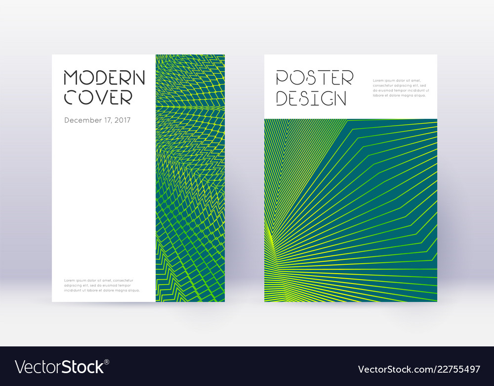 Minimal cover design template set green abstract Vector Image