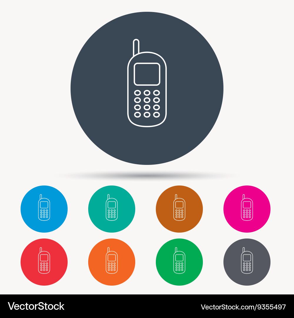 Mobile phone icon cellphone with antenna sign Vector Image