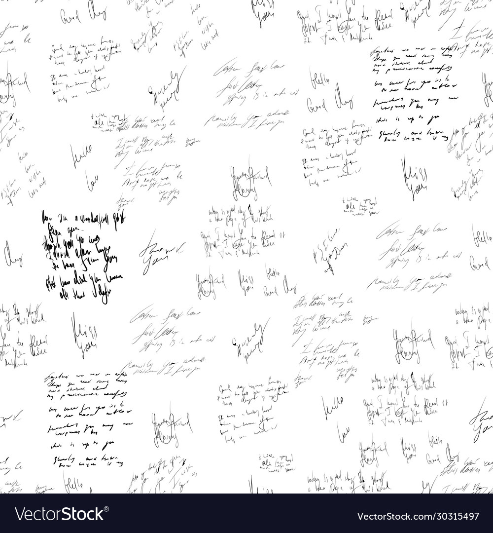 Seamless abstract text pattern handwritten font Vector Image