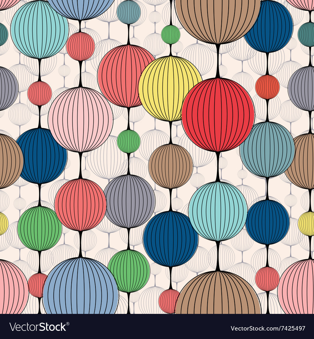 Seamless pattern of colorful ball chains Vector Image