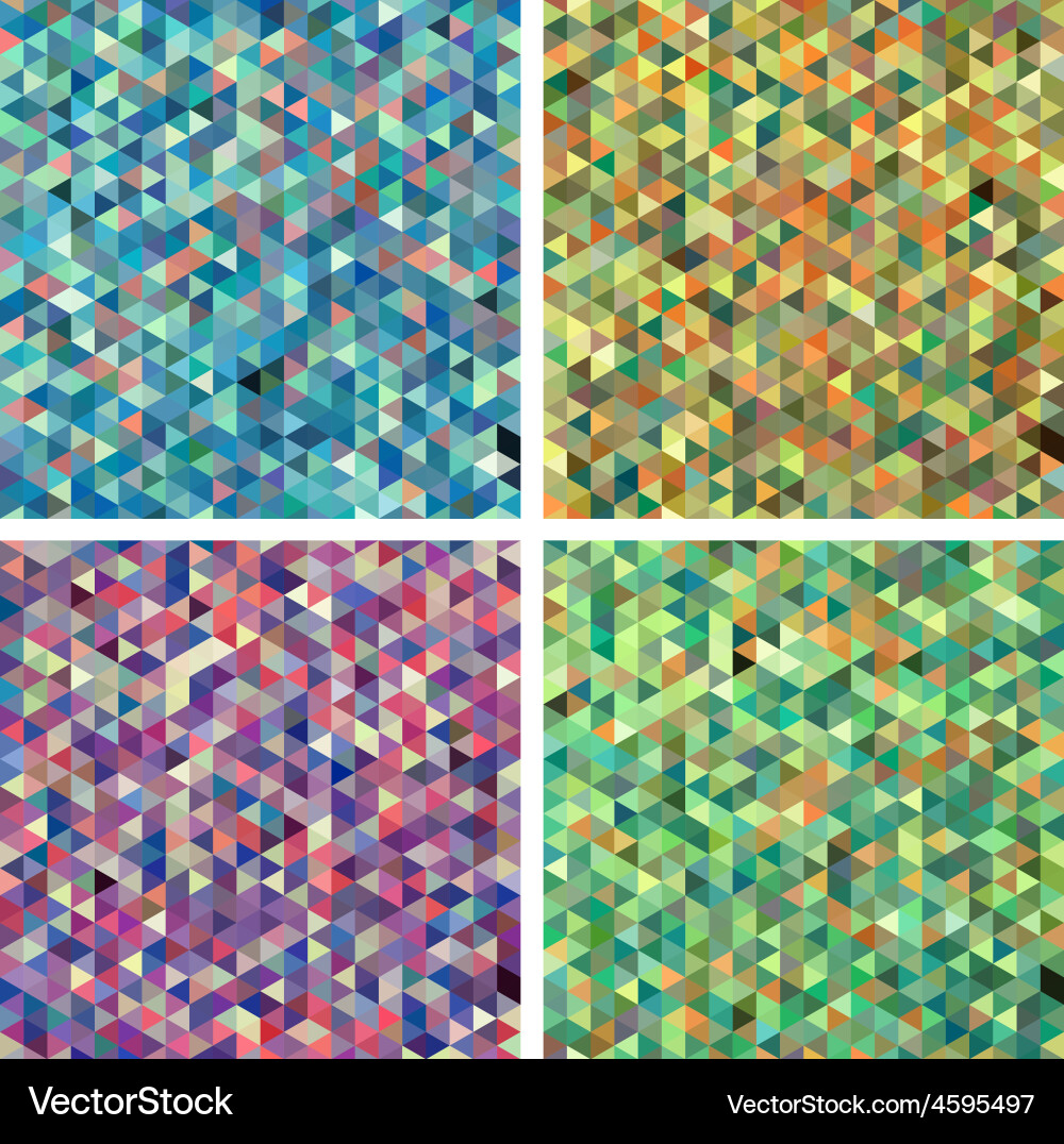 Set of seamless triangle abstract backgrounds Vector Image