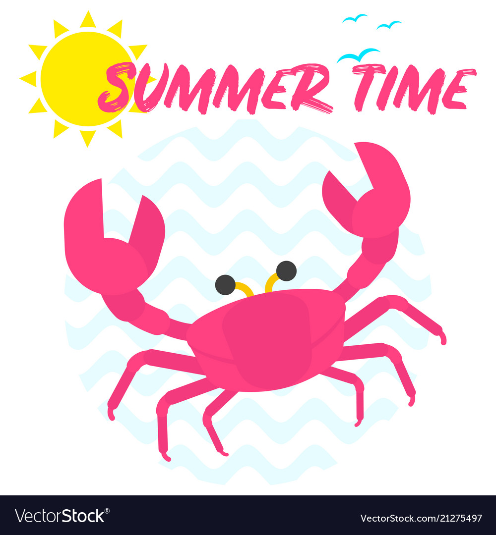 Summer time crab Royalty Free Vector Image - VectorStock