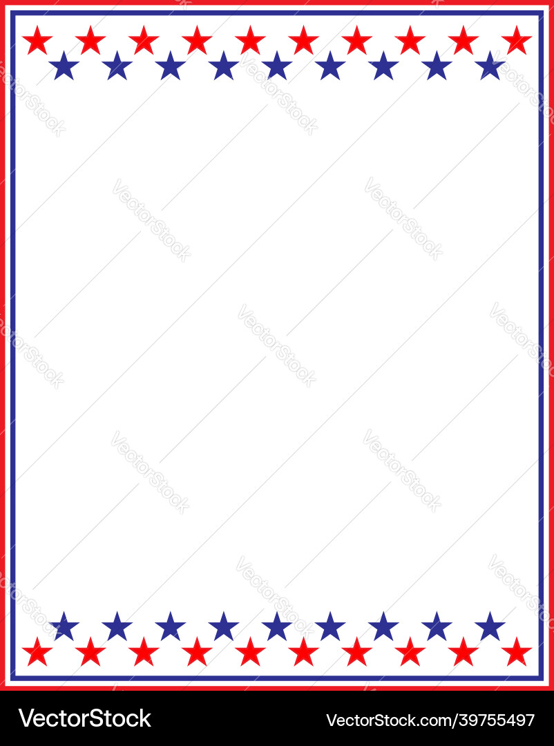 Usa flag symbols frame border Royalty Free Vector Image