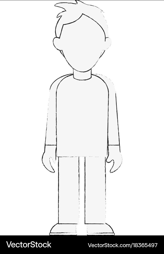 Young man avatar full body Royalty Free Vector Image