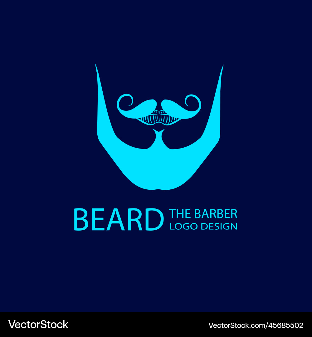 Beard line pop art portrait colorful design Vector Image