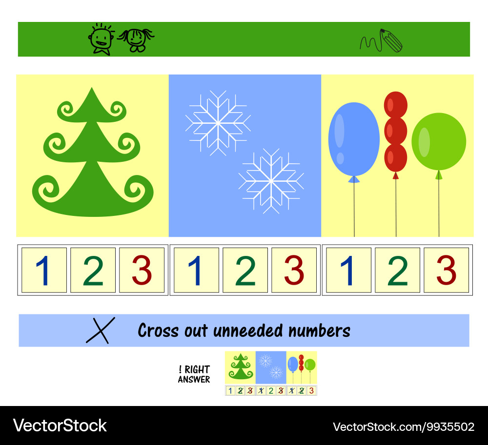 Choose the right figure from one to three Vector Image