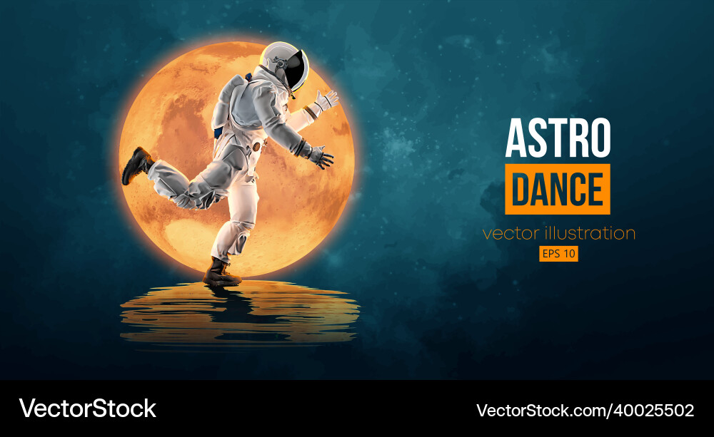 Dancing astronaut on the background of mars Vector Image