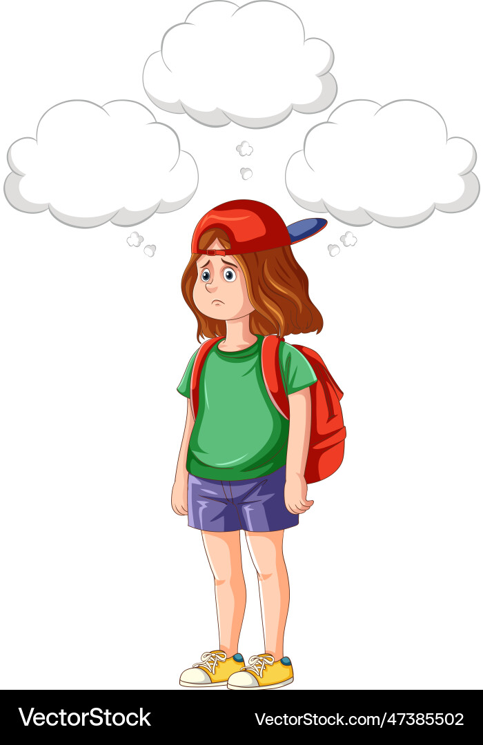 Depressed teenage with speech bubbles Royalty Free Vector