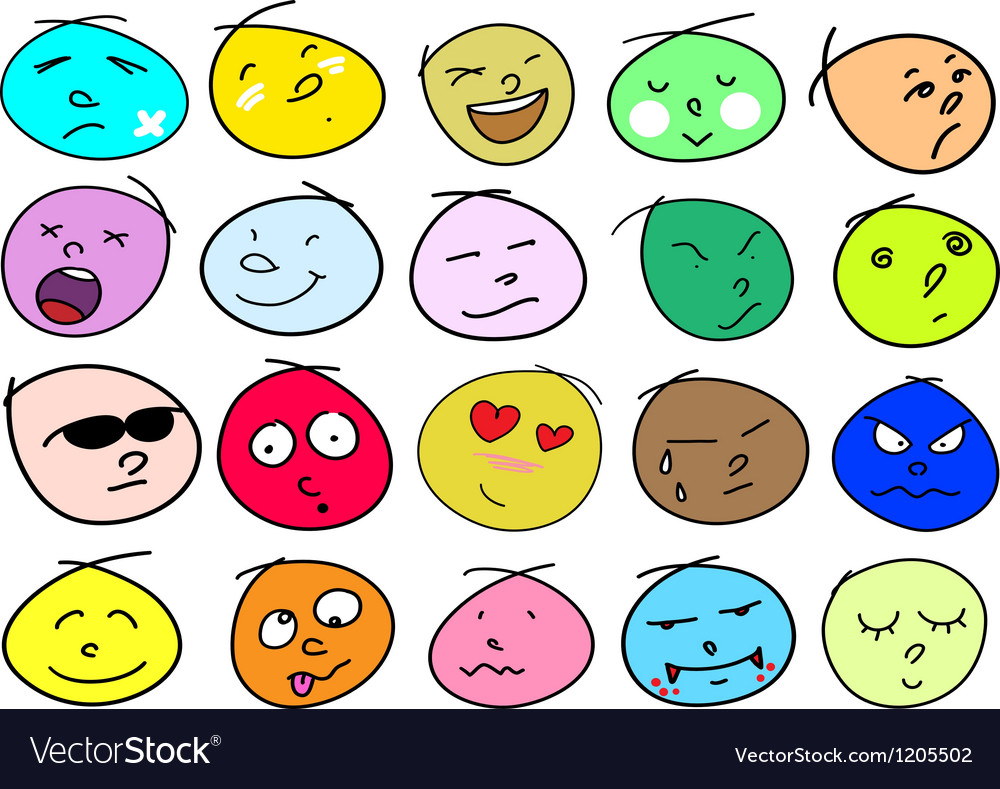 Different variations human face Royalty Free Vector Image