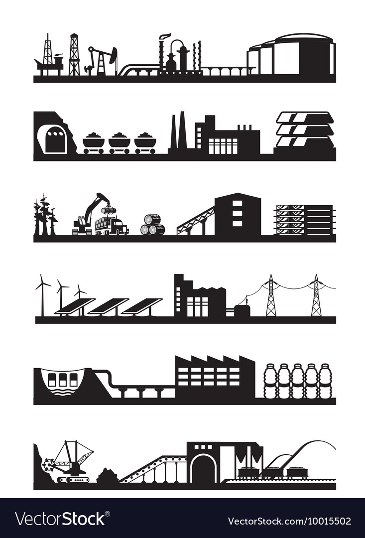 Extraction and processing natural resources Vector Image