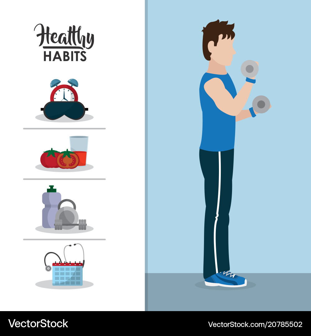 Healthy habits lifestyle Royalty Free Vector Image