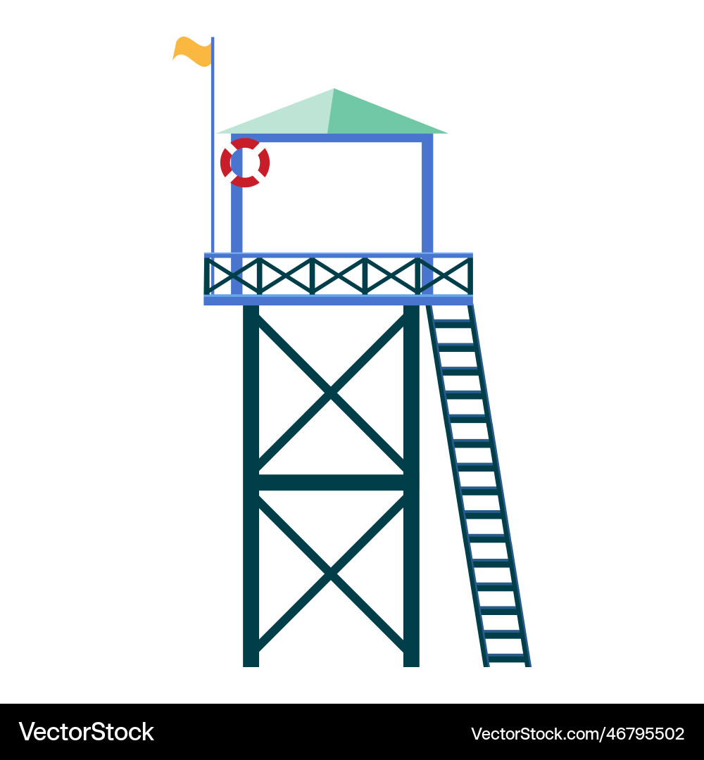 Lifeguard tower icon station building Royalty Free Vector