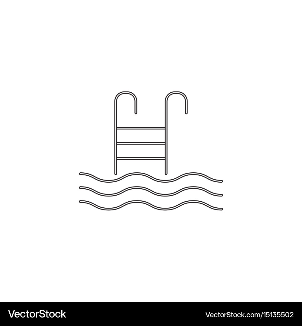 Pool with ladder line icon swimming Royalty Free Vector