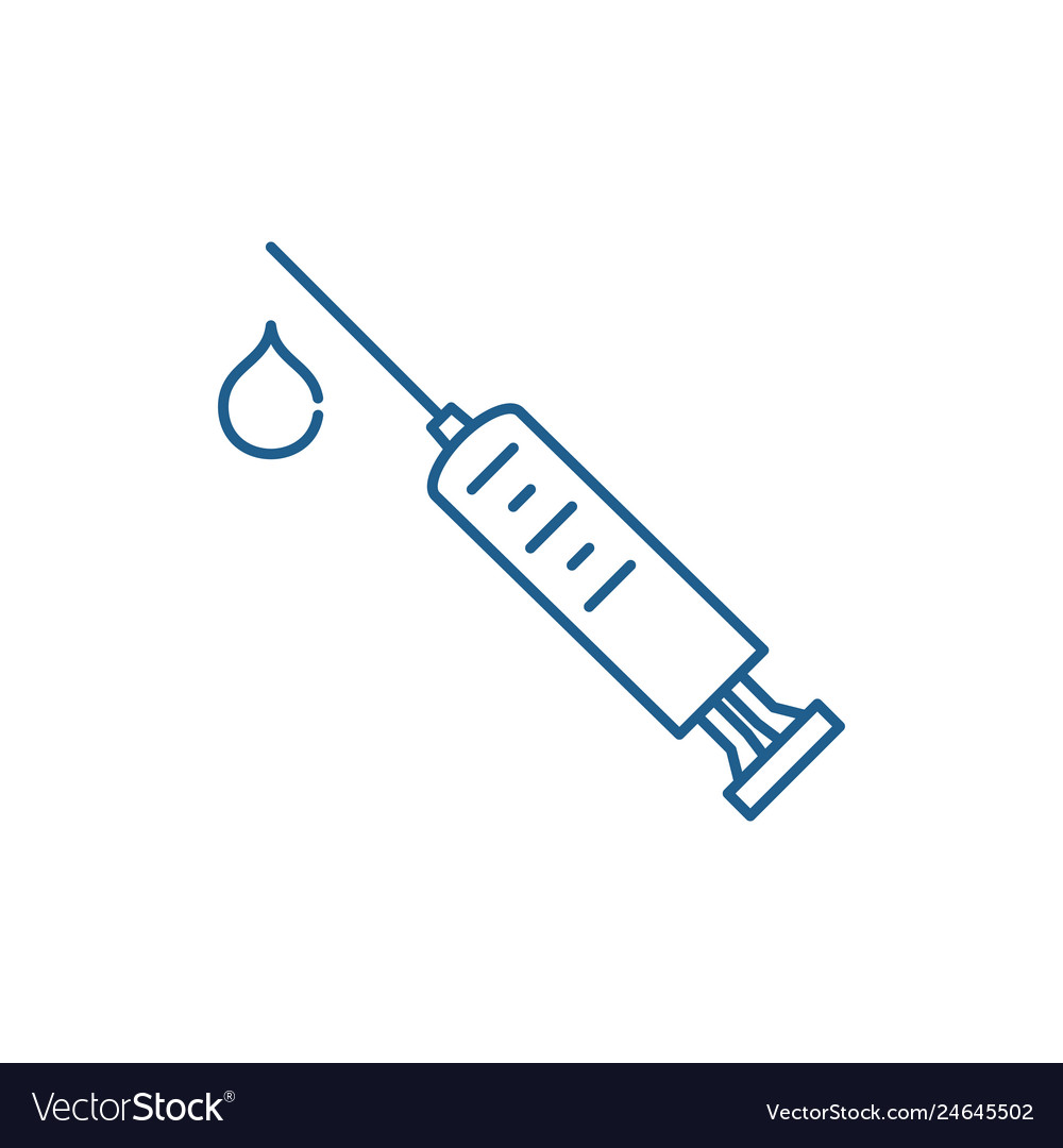 Receiving injections line icon concept Royalty Free Vector
