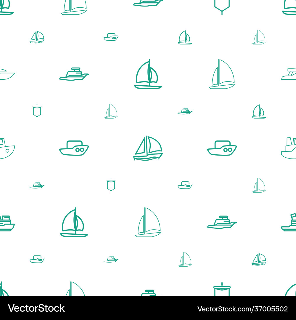 Sailboat icons pattern seamless white background Vector Image