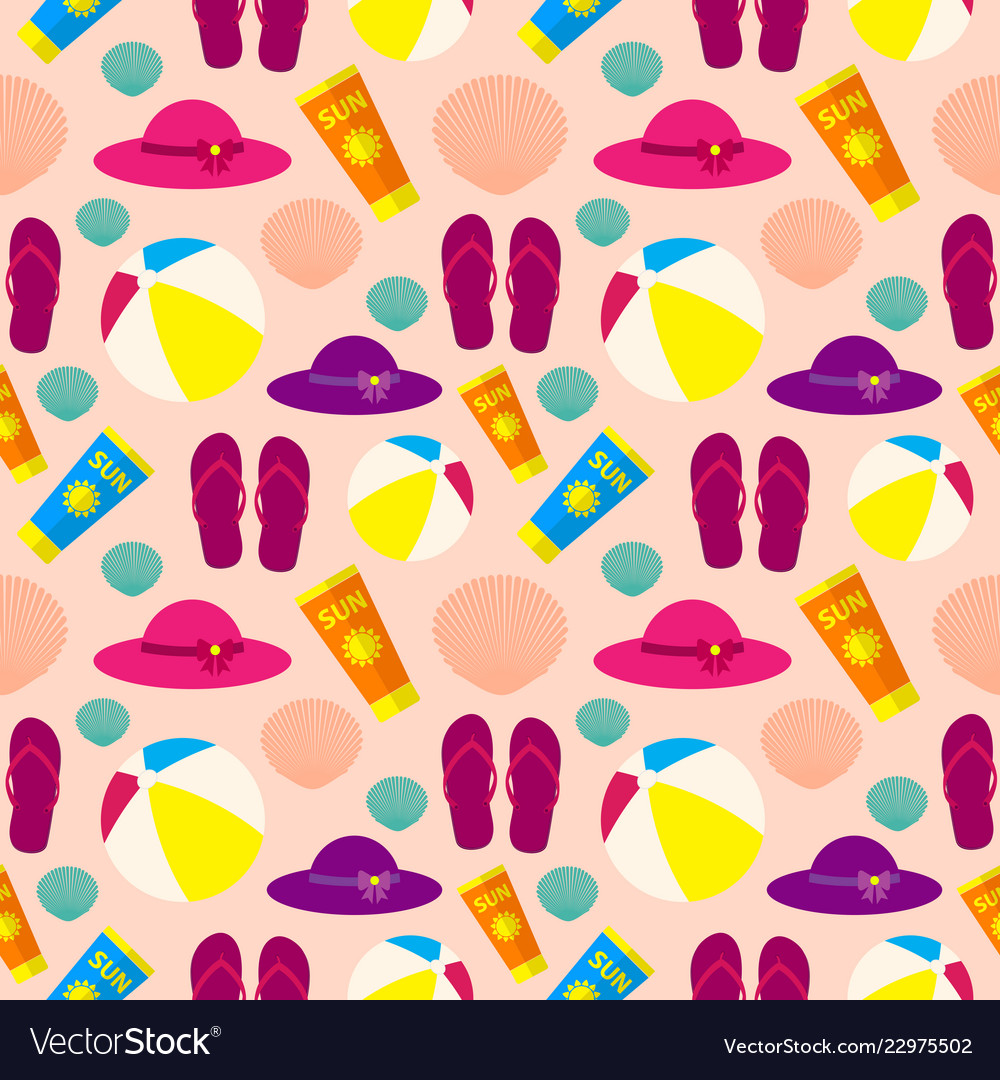 Seamless pattern on the theme of summer beach Vector Image