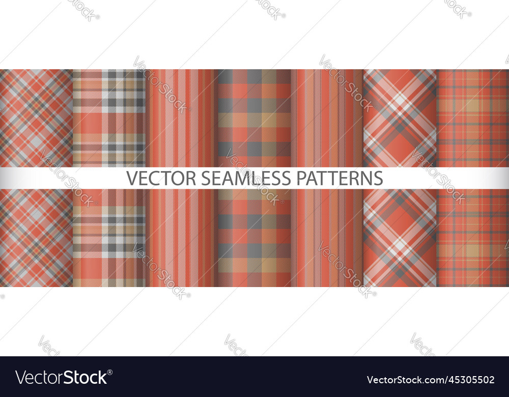 Set background pattern plaid check textile tartan Vector Image