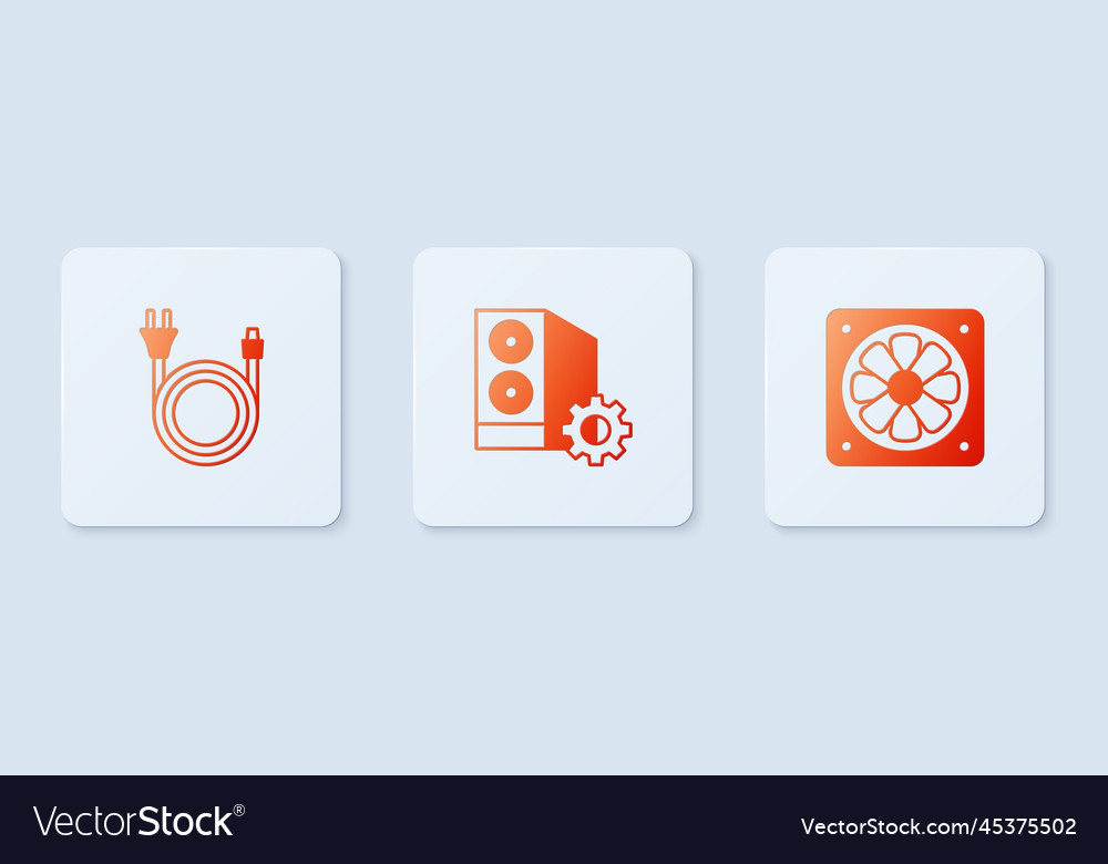 Set case of computer electric plug and computer Vector Image Set case of computer electric plug and computer Vector Image