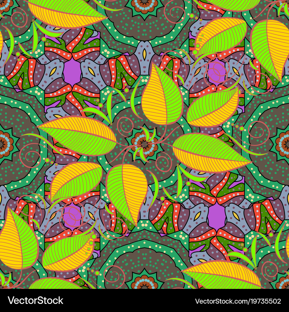 Spring wrapping paper nature background leaves on Vector Image