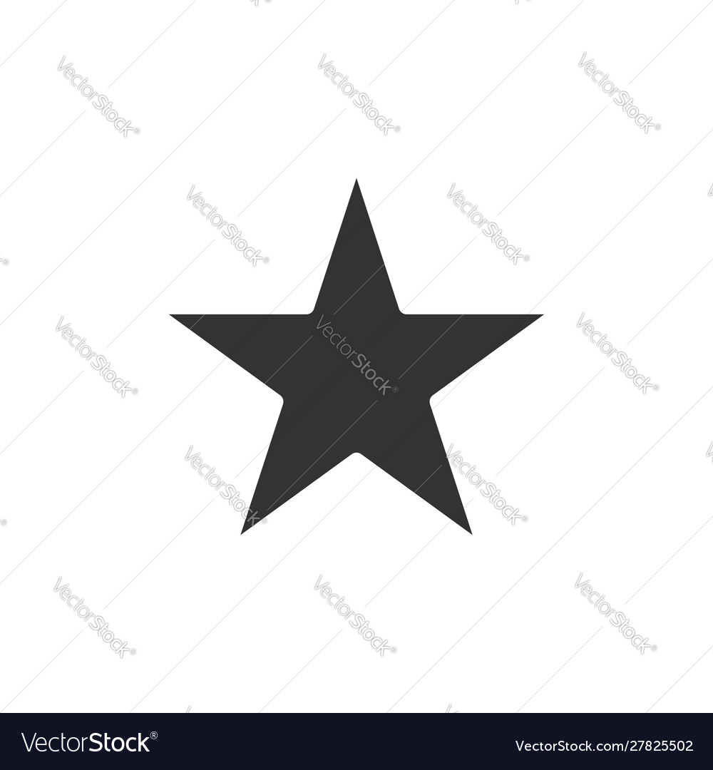 Star icon in flat style shape on white isolated Vector Image