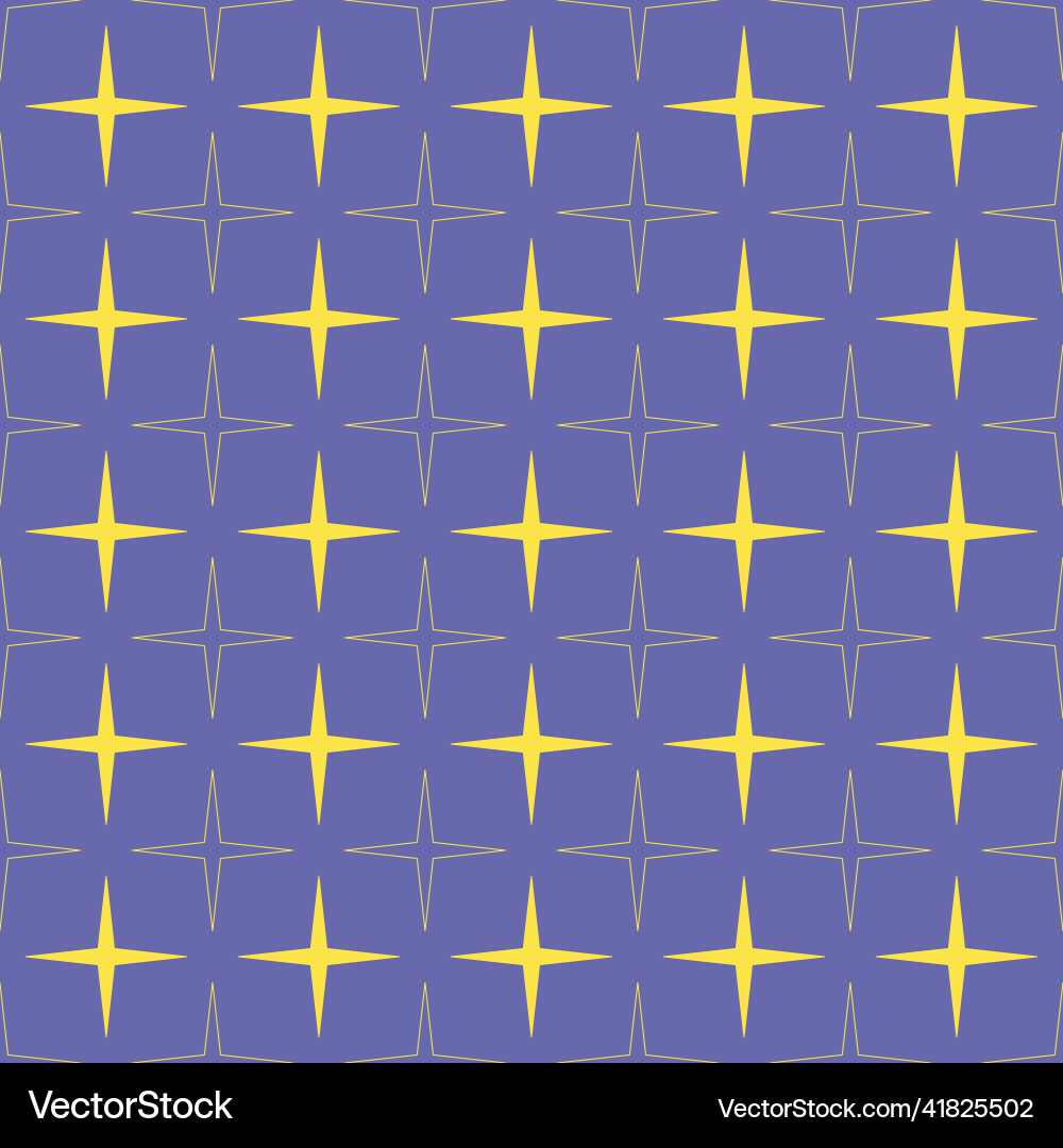 Stars pattern seamless background of yellow Vector Image