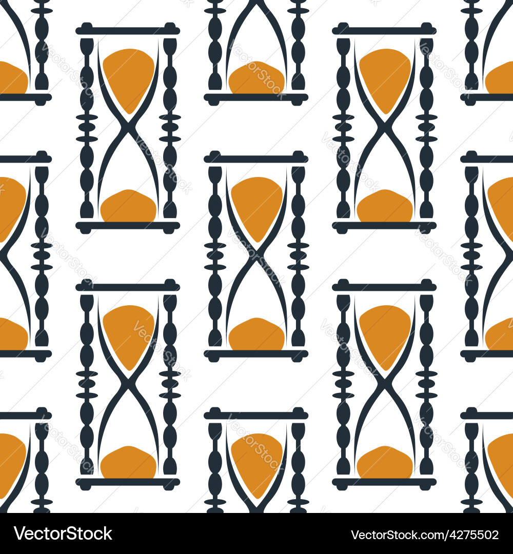 Vintage hourglasses or sandglasses seamless Vector Image