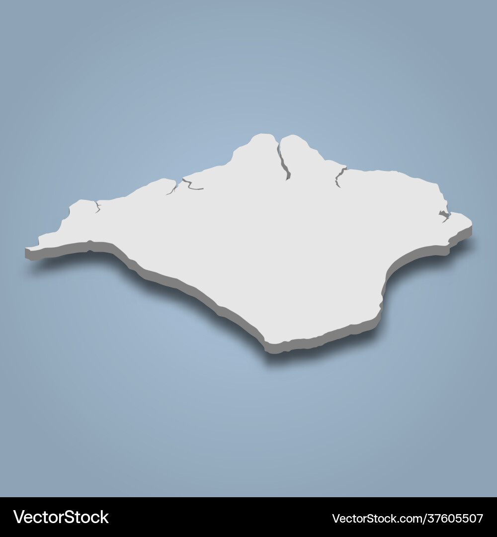 3d isometric map isle wight is an island in Vector Image
