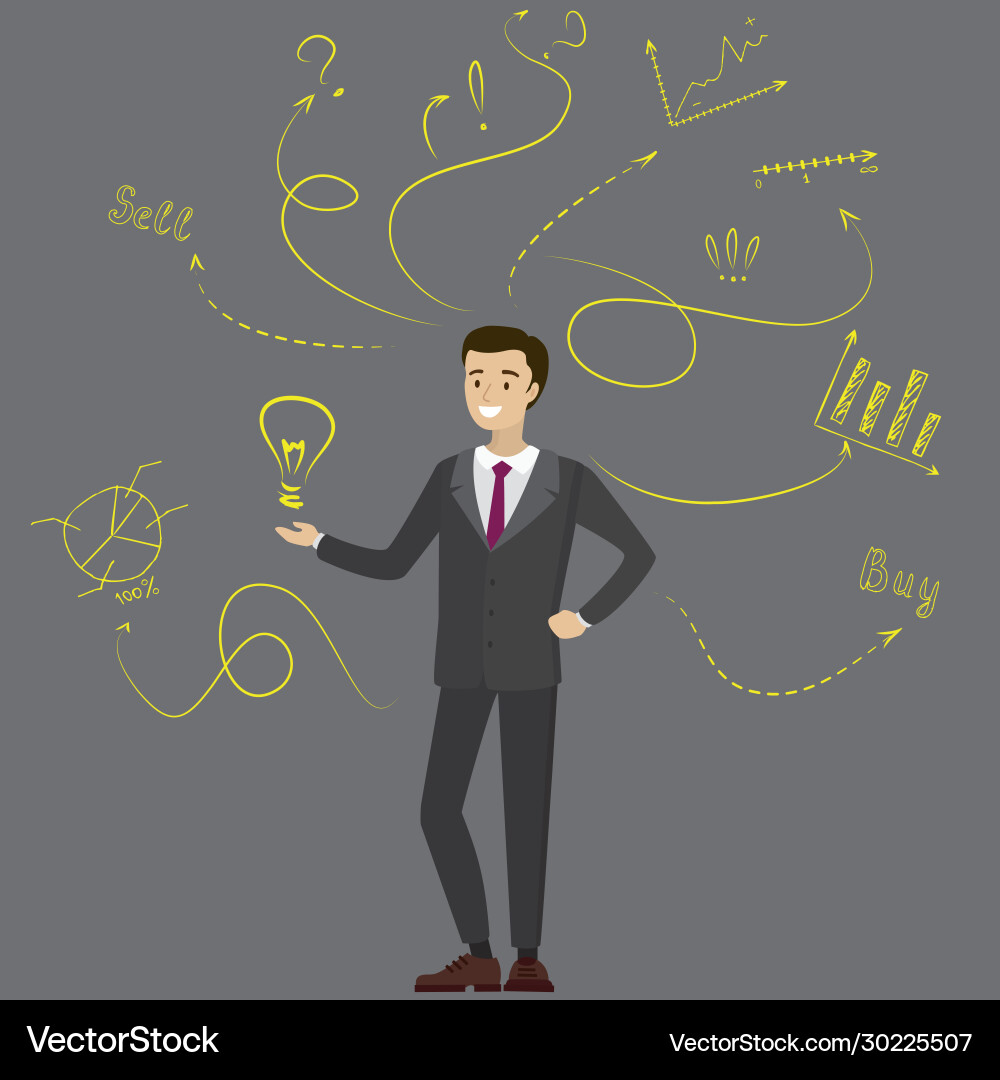 Businessman or office worker with a good idea Vector Image