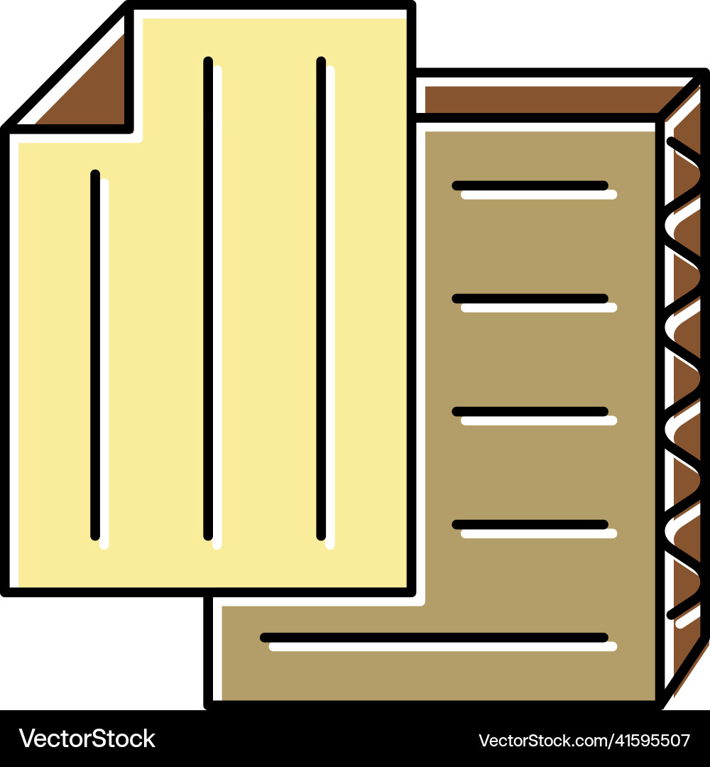 Cardboard paper list color icon Royalty Free Vector Image