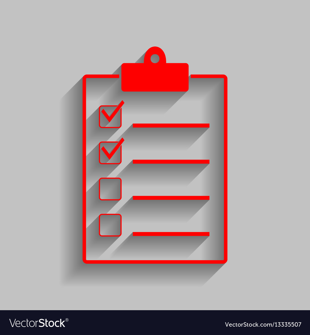 Checklist sign red icon Royalty Free Vector Image
