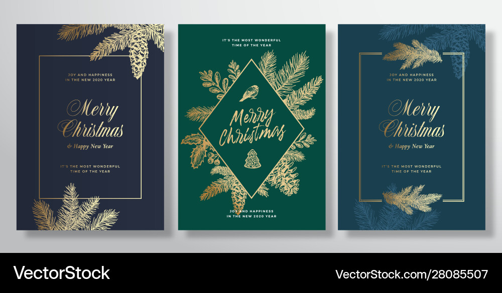 Christmas abstract greeting cards posters Vector Image