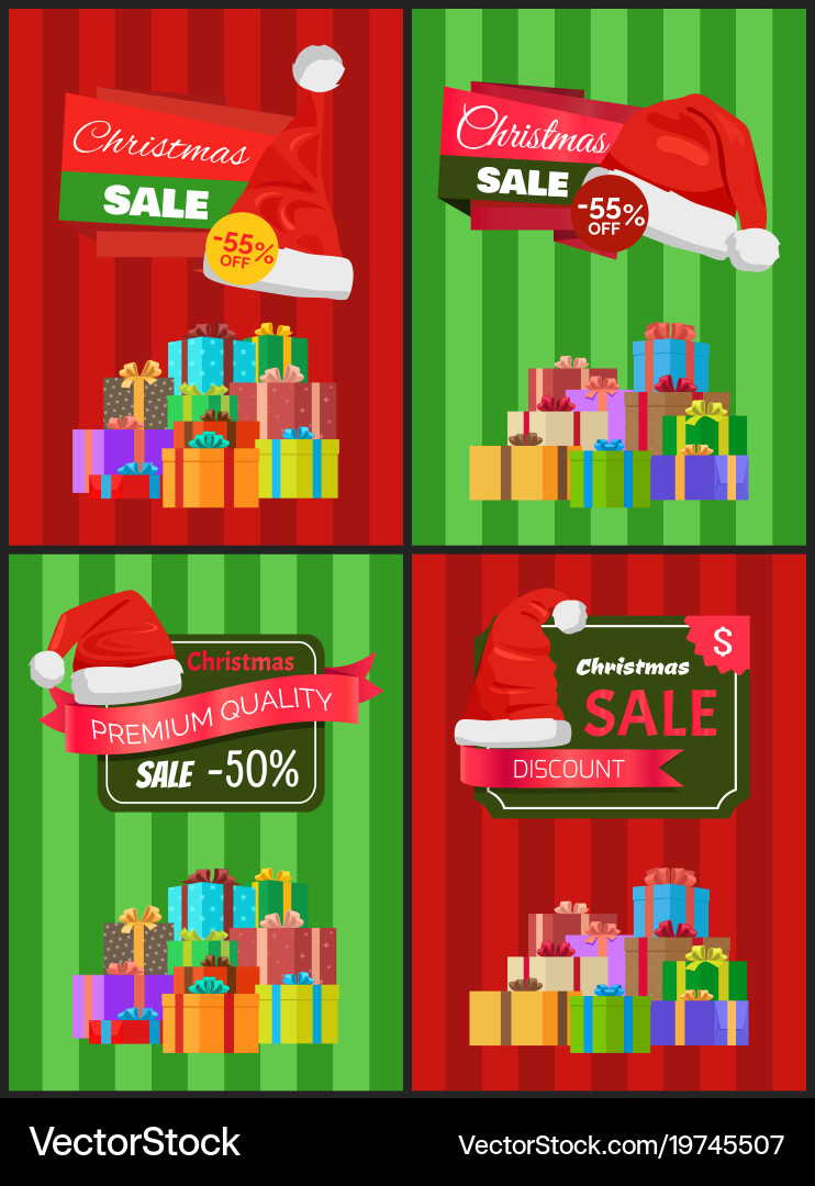 Christmas price reduction advertisement banners Vector Image