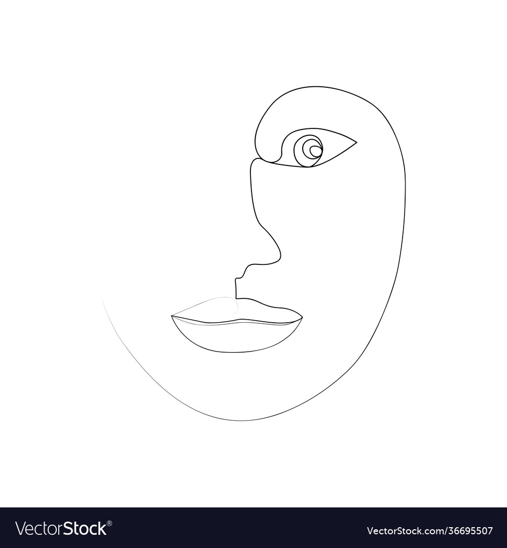 Continuous line drawing set faces Royalty Free Vector Image
